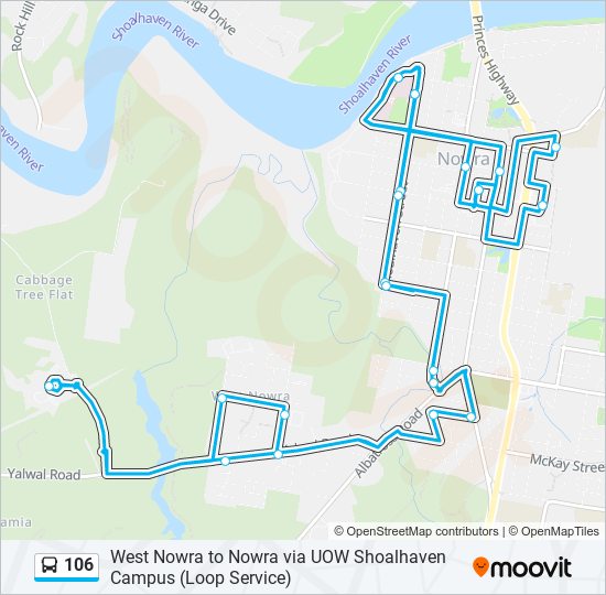 106 Route: Schedules, Stops & Maps - West Nowra (Updated)
