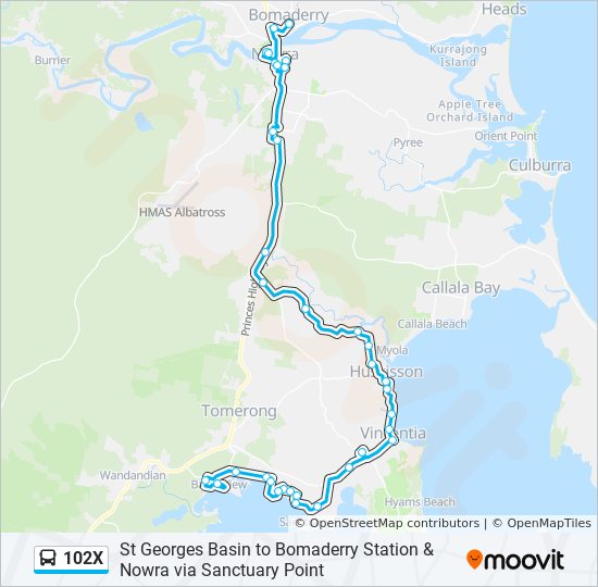 102x Route: Schedules, Stops & Maps - Nowra (Updated)