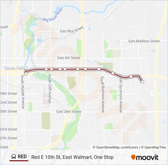 red Route: Schedules, Stops & Maps - The Bus Stop (Tbs) Sam's Downtown ...