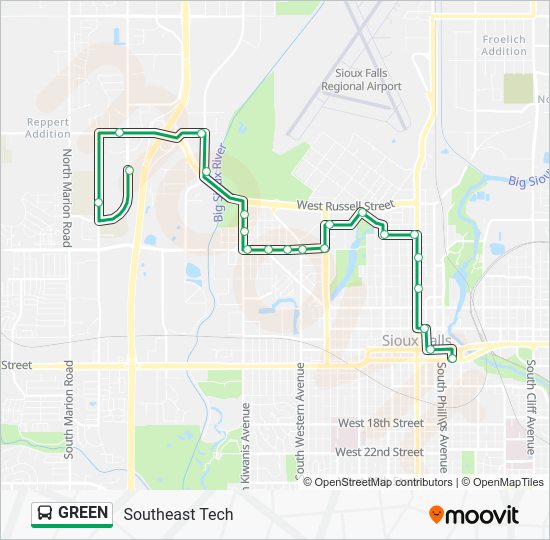 Ruta GREEN: horarios, paradas y mapas - Southeast Tech (Actualizado)