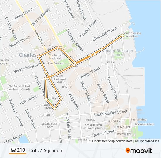 210 Route: Schedules, Stops & Maps - Cofc / Aquarium (Updated)