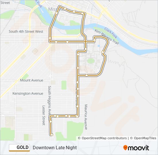 Ruta gold: horarios, paradas y mapas - University Center‎→University ...