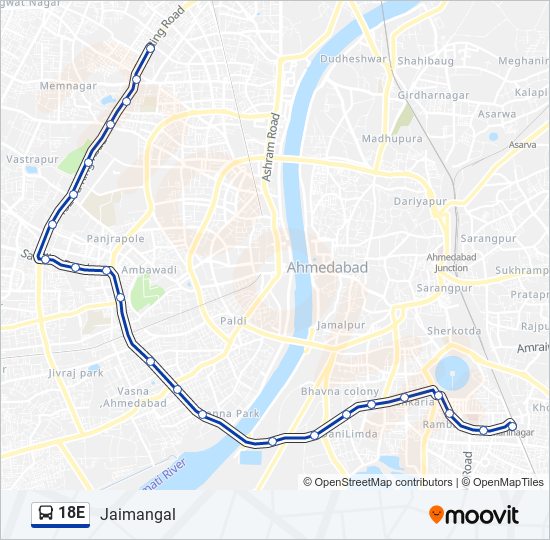 18e Route: Schedules, Stops & Maps - Jaimangal (Updated)