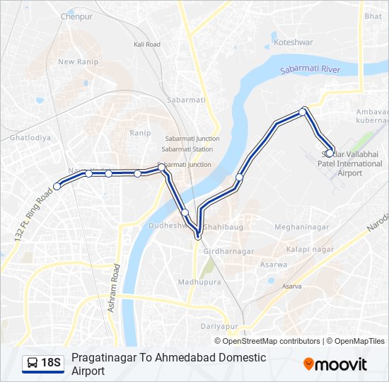 18s Route: Schedules, Stops & Maps - Ahmedabad Domestic Airport (Updated)