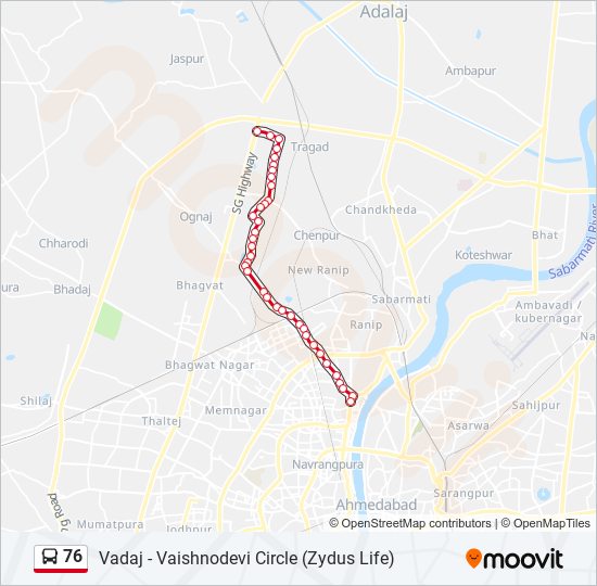 76 Route: Schedules, Stops & Maps - Vadaj (Updated)