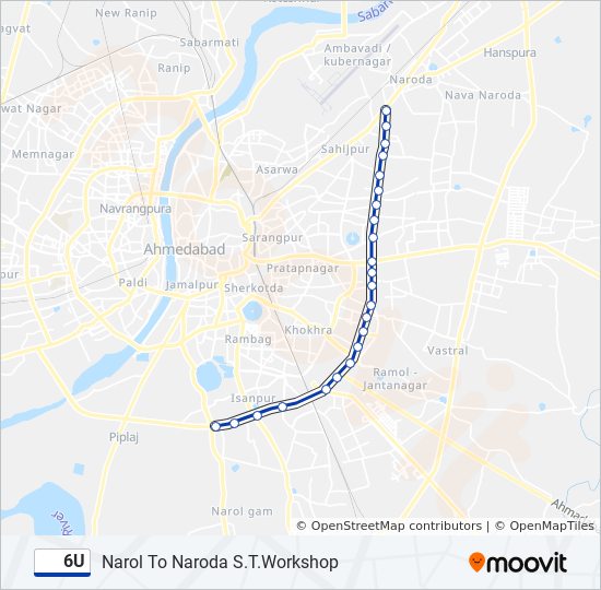 6u Route: Schedules, Stops & Maps - Naroda S.T.Workshop (Updated)