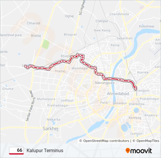 66 Route: Schedules, Stops & Maps - Kalupur Terminus (Updated)