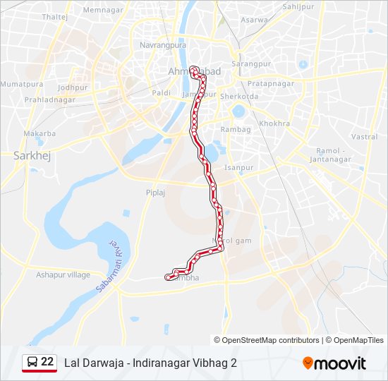 22 Route: Schedules, Stops & Maps - Indiranagar Vibhag 2 (Updated)