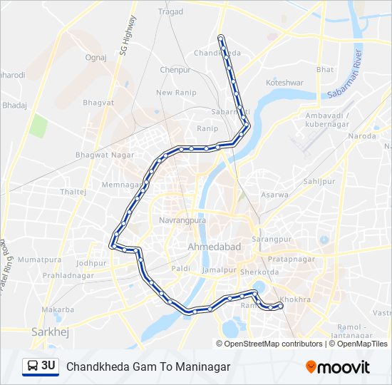 3u Route: Schedules, Stops & Maps - Maninagar (Updated)