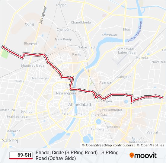 69sh Route: Schedules, Stops & Maps - Bhadaj Circle (S.P.Ring Road ...