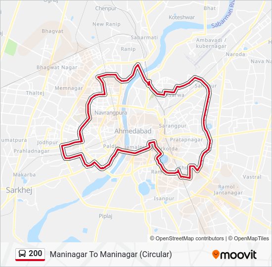 200 Route: Schedules, Stops & Maps - Maninagar To Maninagar (Circular ...