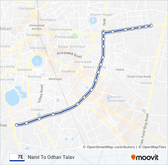 7e Route: Schedules, Stops & Maps - Odhav Talav (Updated)