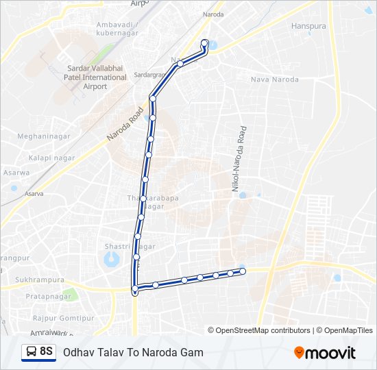8s Route: Schedules, Stops & Maps - Naroda Gam (Updated)