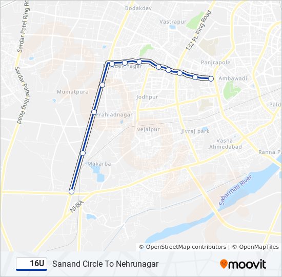 16u Route: Schedules, Stops & Maps - Nehrunagar (Updated)