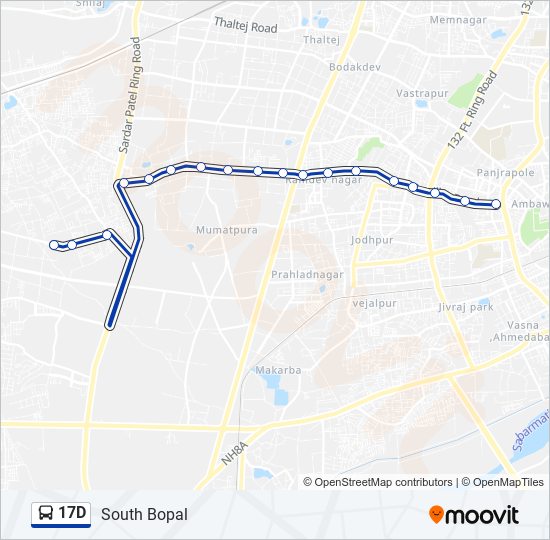 17d Route: Schedules, Stops & Maps - South Bopal (Updated)