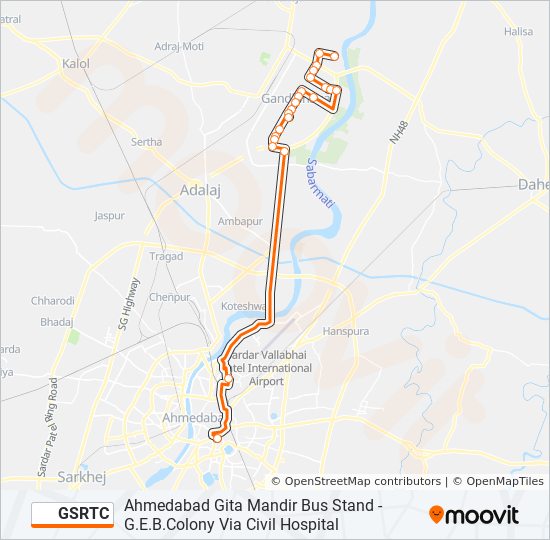 gsrtc Route: Schedules, Stops & Maps - Ahmedabad Gita Mandir Bus Stand ...
