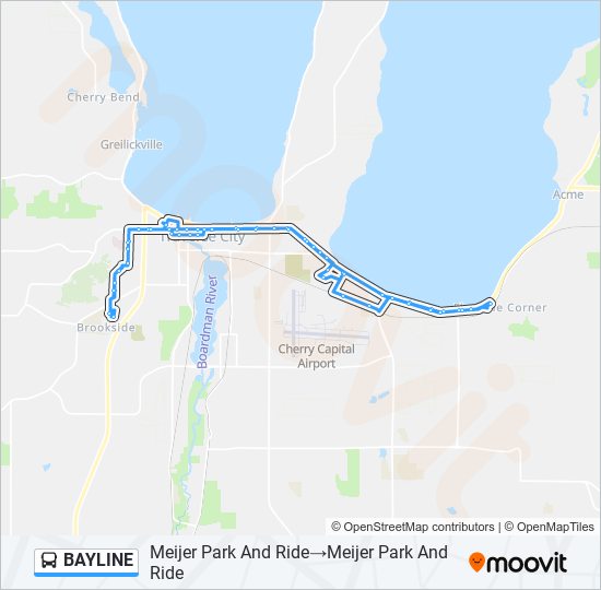 bayline Route: Schedules, Stops & Maps - Meijer Park And Ride‎→Meijer ...