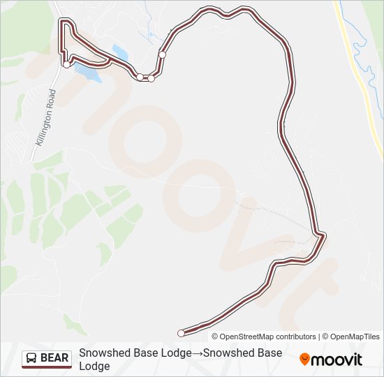 Ruta bear: horarios, paradas y mapas - Snowshed Base Lodge‎→Snowshed ...