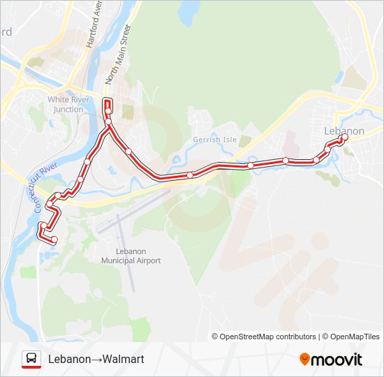 Ruta RED ROUTE: horarios, paradas y mapas - Lebanon‎→Walmart (Actualizado)