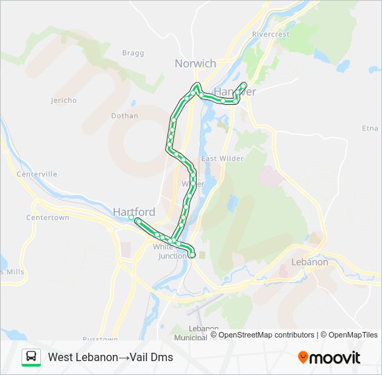GREEN Route: Schedules, Stops & Maps - West Lebanon‎→Vail Dms (Updated)