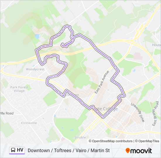 HV Route: Schedules, Stops & Maps - Downtown / Toftrees / Vairo ...