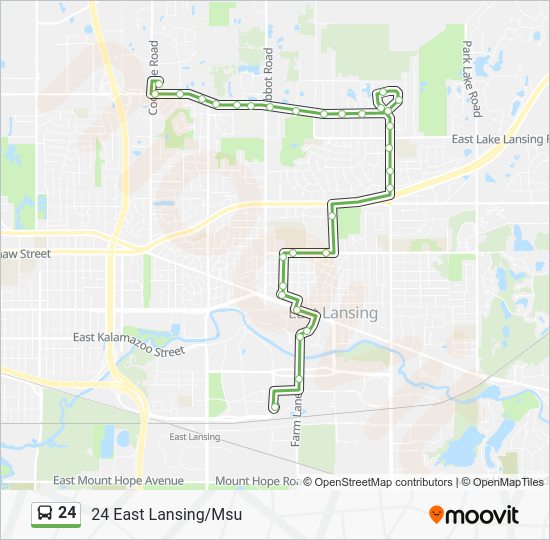 24 Route: Schedules, Stops & Maps - 24 East Lansing/Msu (Updated)