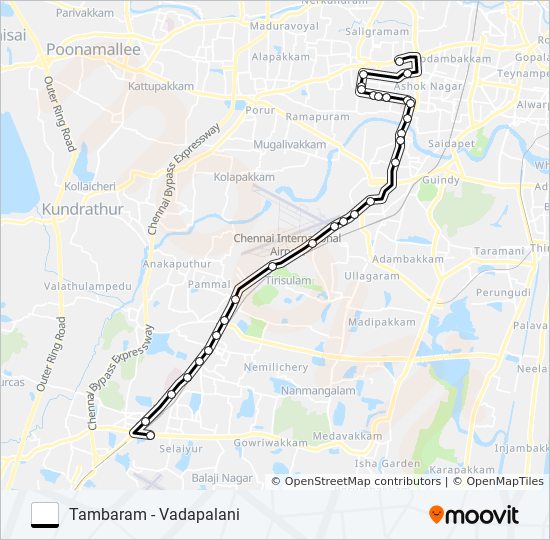 70m Route: Schedules, Stops & Maps - Vadapalani (Updated)