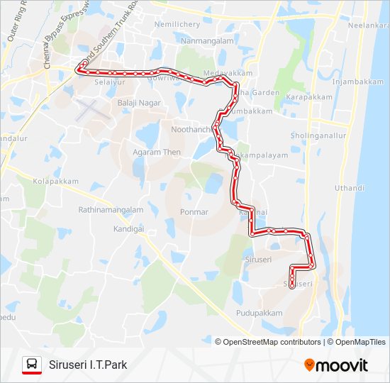 105 Route: Schedules, Stops & Maps - Siruseri I.T.Park (Updated)