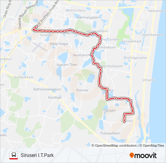105 Route: Schedules, Stops & Maps - Siruseri I.T.Park (Updated)