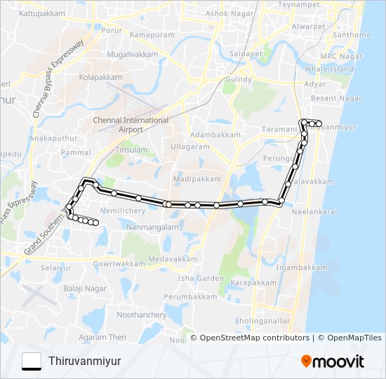 91a Route: Schedules, Stops & Maps - Thiruvanmiyur (Updated)