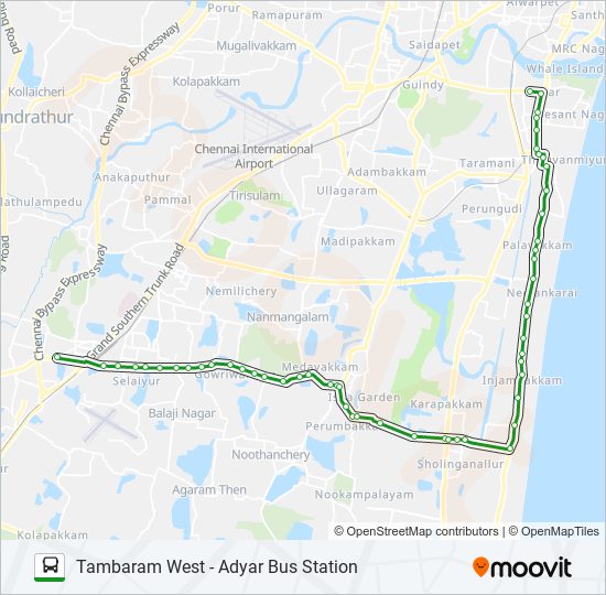 99 Route: Schedules, Stops & Maps - Adyar Bus Station (Updated)