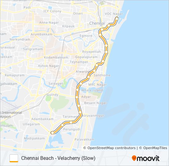 mrts Route: Schedules, Stops & Maps - Chennai Beach (Slow) (Updated)