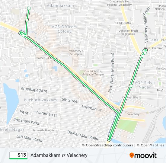 s13 Route: Schedules, Stops & Maps - Adambakkam (Updated)