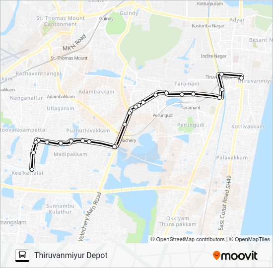 M1 Route: Schedules, Stops & Maps - Thiruvanmiyur Depot (Updated)