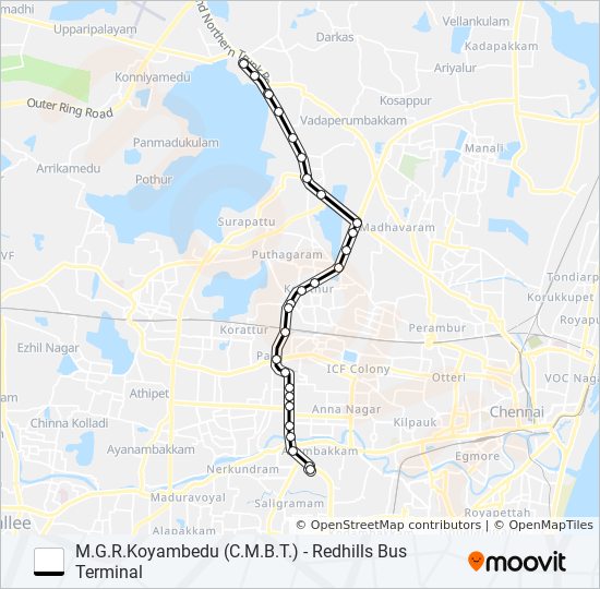 114 Route: Schedules, Stops & Maps - Redhills Bus Terminal (Updated)