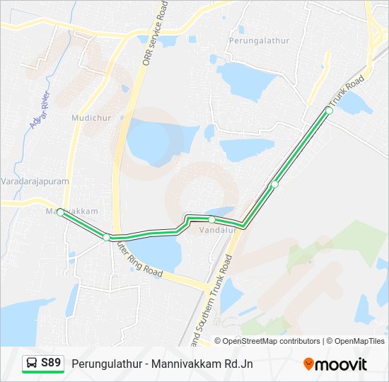 s89 Route: Schedules, Stops & Maps - Mannivakkam Rd.Jn (Updated)