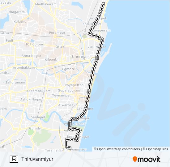 6d Route: Schedules, Stops & Maps - Thiruvanmiyur (Updated)