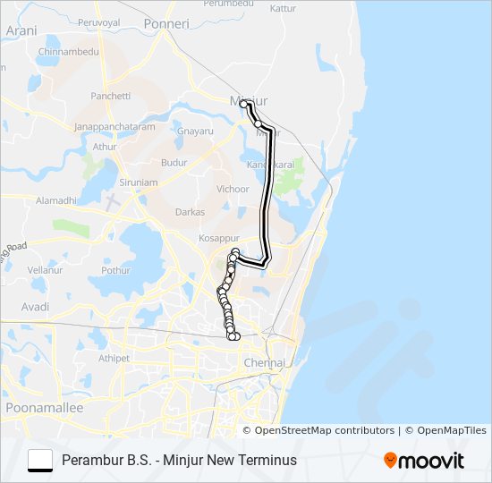 164 Route: Schedules, Stops & Maps - Minjur New Terminus (Updated)