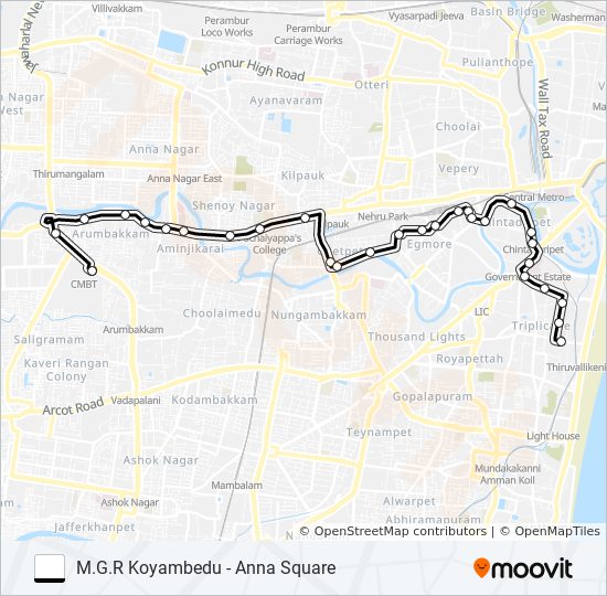 27b Route: Schedules, Stops & Maps - Triplicane (Updated)