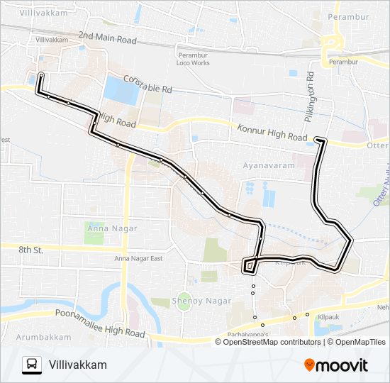 47a Route: Schedules, Stops & Maps - Villivakkam (Updated)