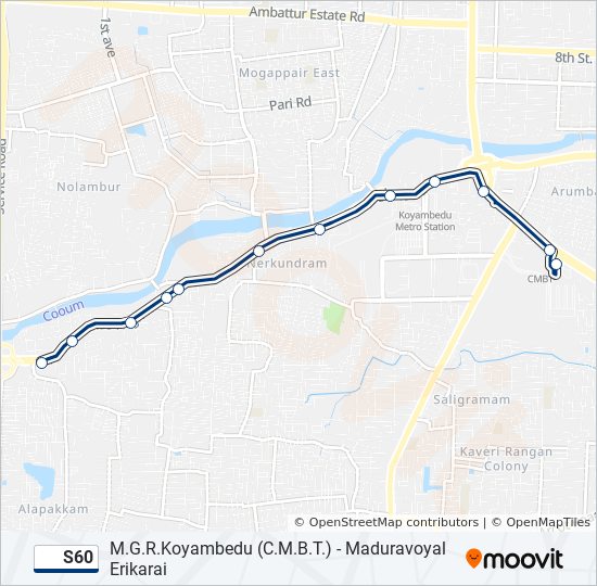 s60 Route: Schedules, Stops & Maps - Maduravoyal Erikarai (Updated)