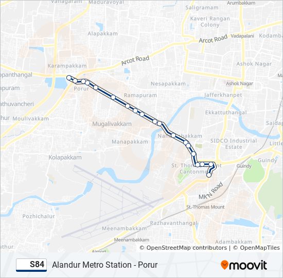 s84 Route: Schedules, Stops & Maps - Porur (Updated)