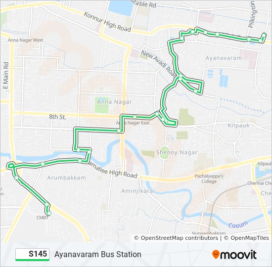 s145 Route: Schedules, Stops & Maps - Ayanavaram Bus Station (Updated)