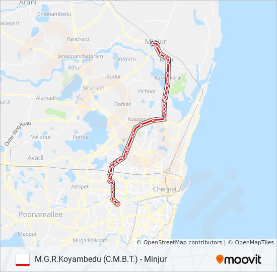 121 Route: Schedules, Stops & Maps - M.G.R.Koyambedu (C.M.B.T.) (Updated)