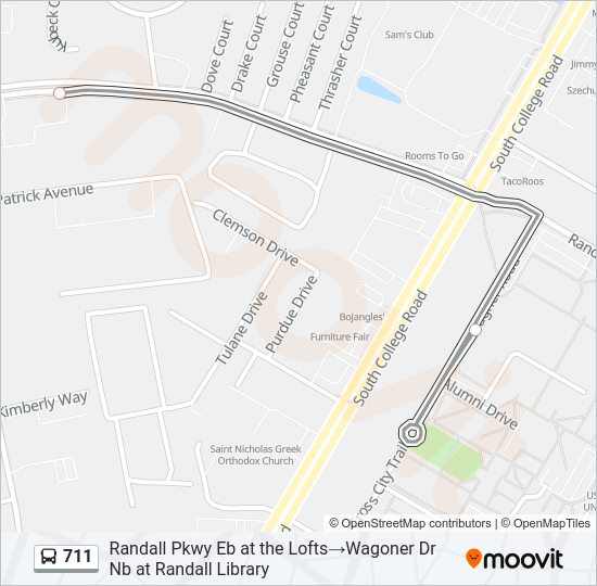 Ruta 711: horarios, paradas y mapas - Randall Pkwy Eb at the Lofts‎→ ...