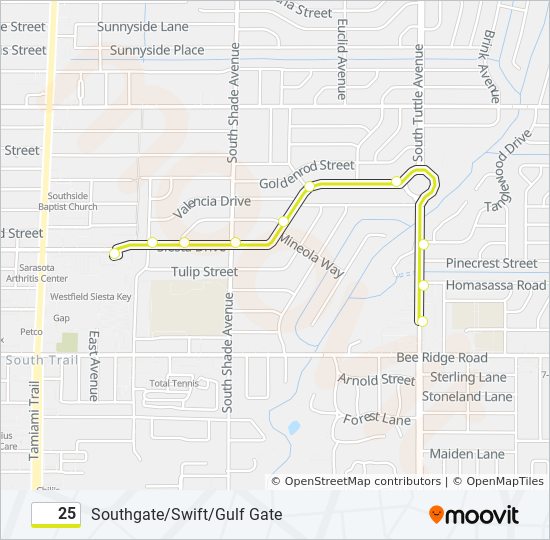 25 Route: Schedules, Stops & Maps - S Tuttle Ave @ Bee Ridge Rd‎→ ...