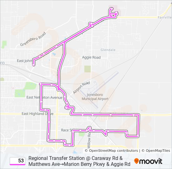 53 Route: Schedules, Stops & Maps - Regional Transfer Station @ Caraway ...