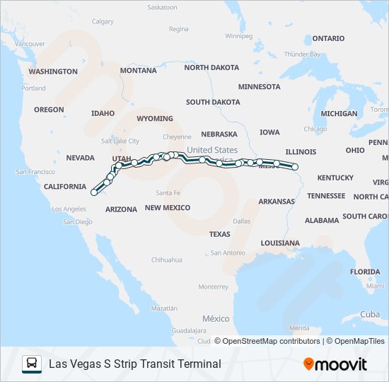 Ruta greyhound us1200: horarios, paradas y mapas - Las Vegas S Strip ...