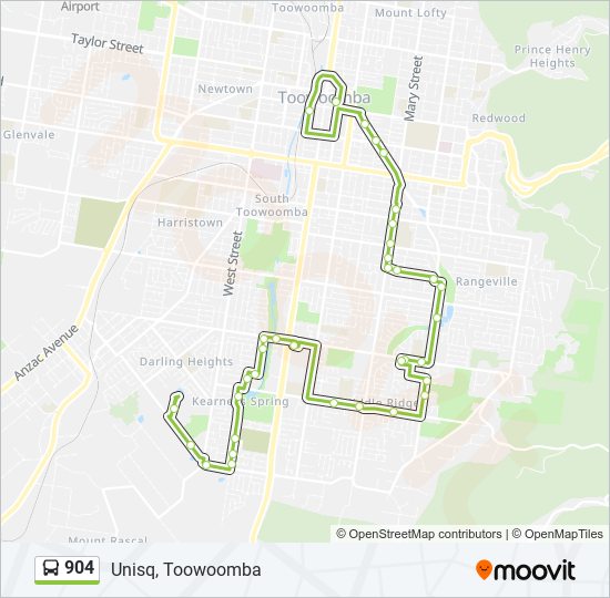 904 Route: Schedules, Stops & Maps - Unisq, Toowoomba (Updated)