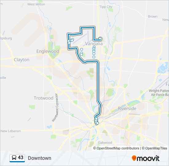 43 Route: Schedules, Stops & Maps - Downtown (Updated)